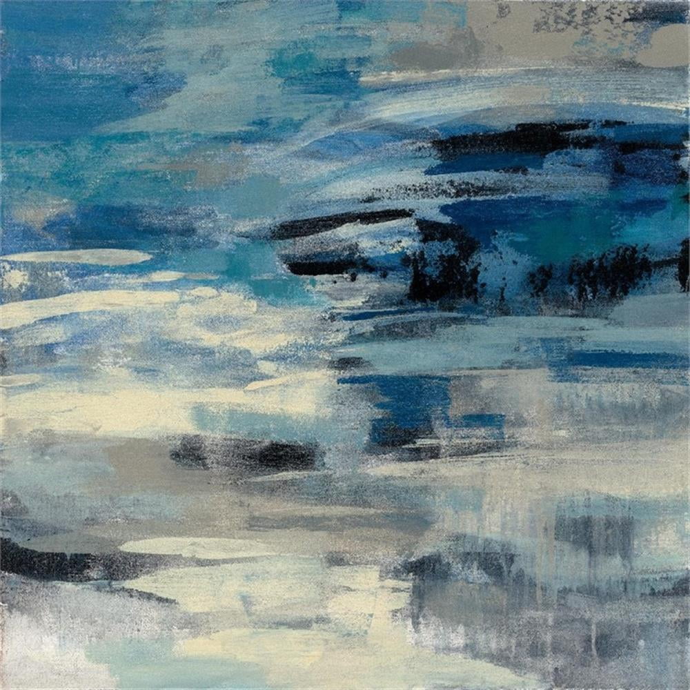 Giant Art 54x54 Indigo Wave Fine Art Giant Canvas Print in Multi-Color ...