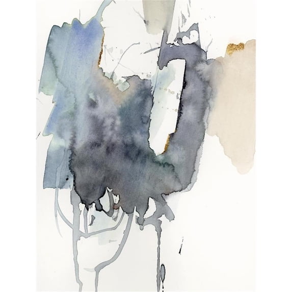 Giant Art 72x54 Indigo Splatter I Fine Art Giant Canvas Print in White ...