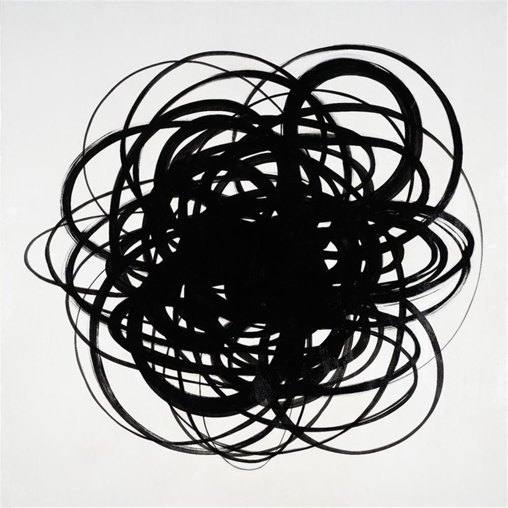 Giant Art 84x84 Scribbles II Fine Art Giant Canvas Print in White ...