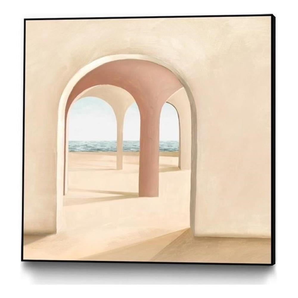 Giant Art Canvas 20x20 Arched Window Framed in Multi-Color - Walmart.com