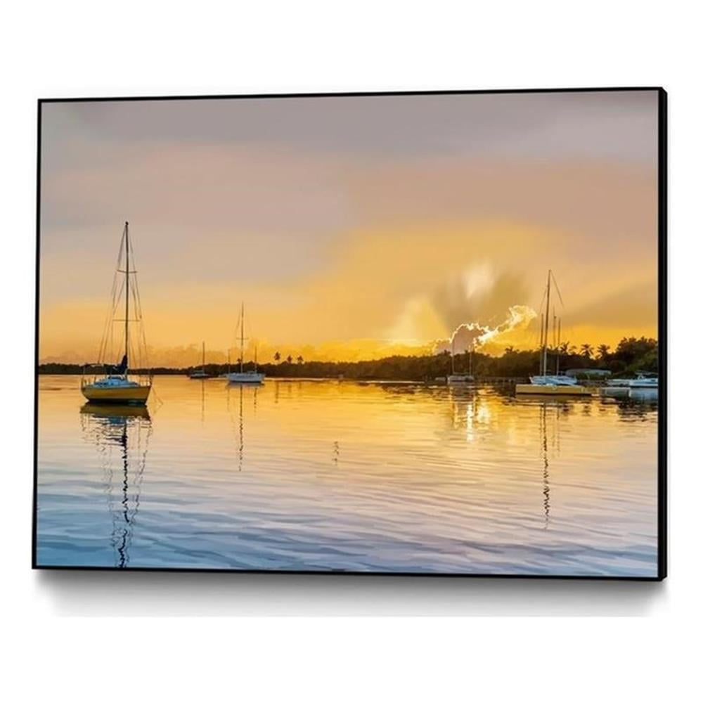 Giant Art Canvas 24x18 In the Golden Light IV Framed in Yellow ...