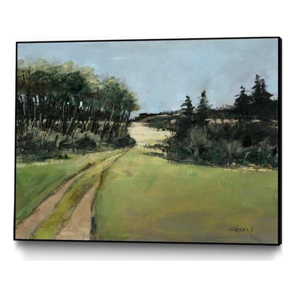 Giant Art Canvas 24x18 Serene Landscape 10 Framed in Green - Walmart.com