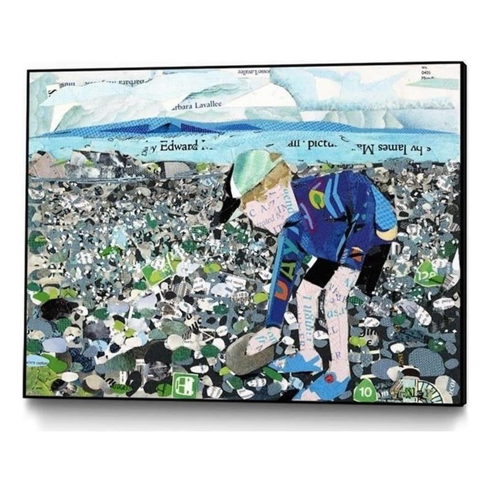 Giant Art Canvas 32x24 Calm 4 Camano Beach Framed in Multi-Color ...