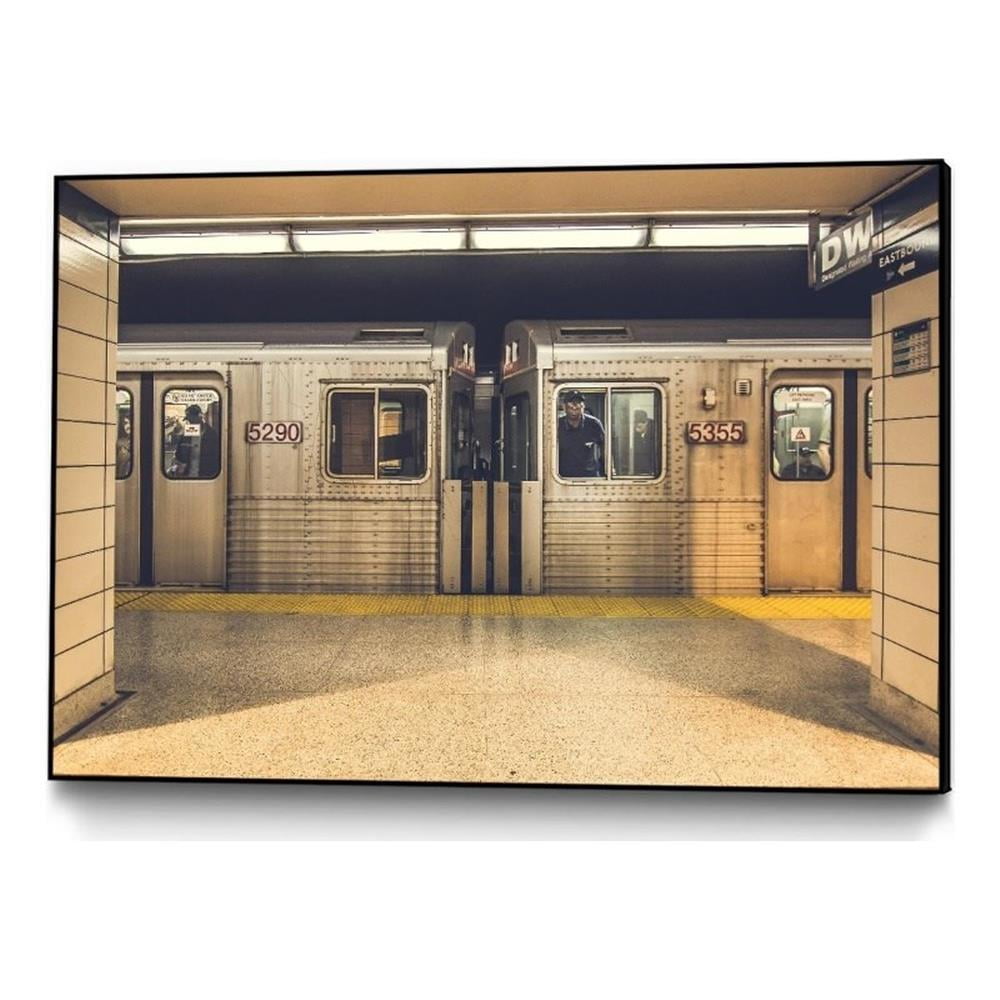 Giant Art Canvas 36x24 Metro Framed in Yellow - Walmart.com