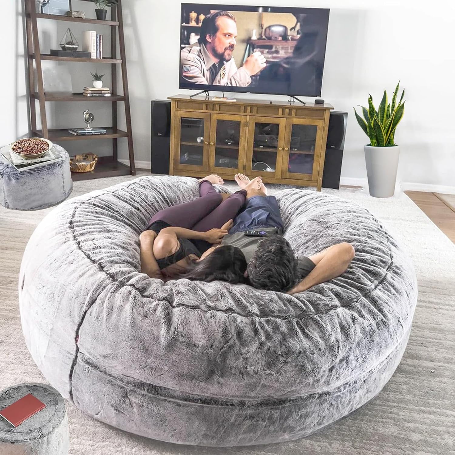 Giant Bean Bag Chair for Adults Cover 6FT Oversize Bedroom Lounge Large ...