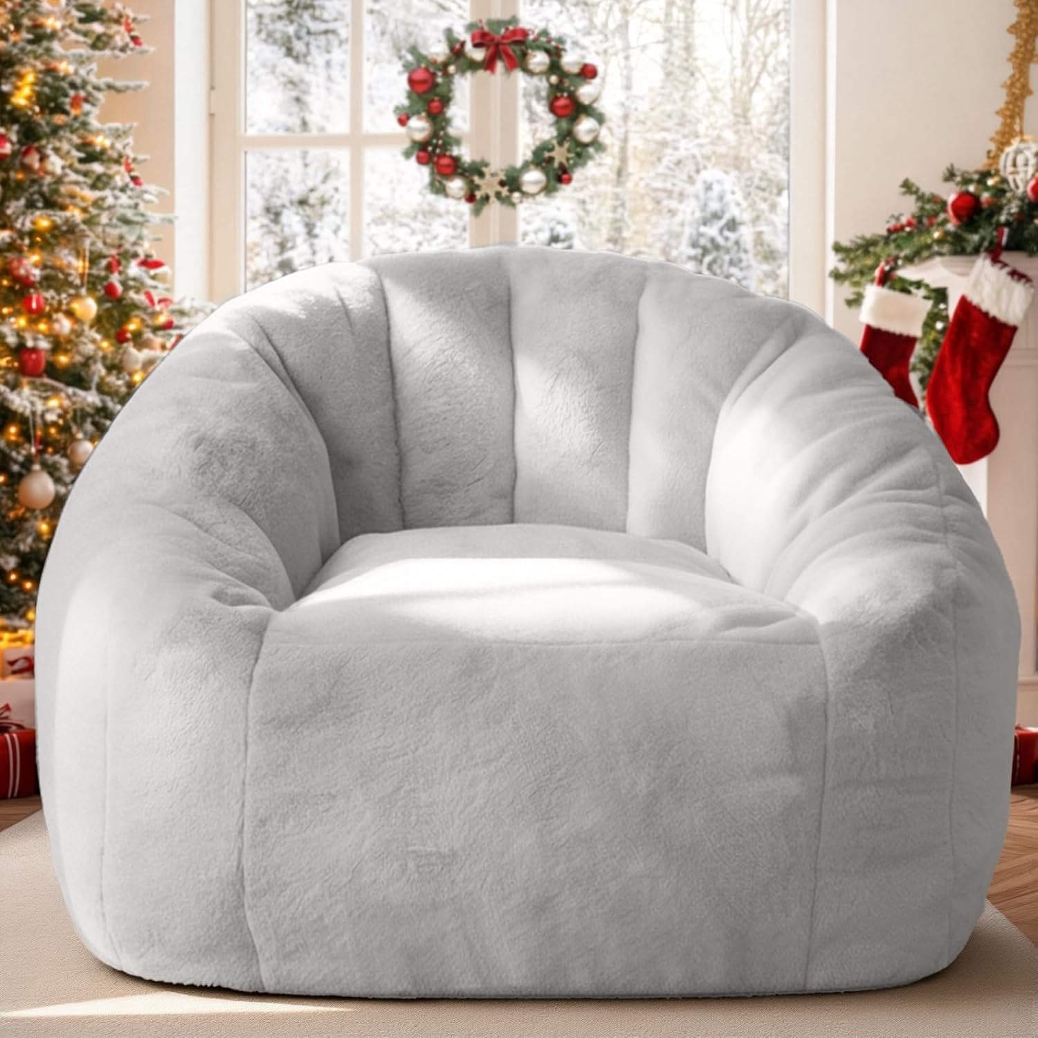 Giant Bean Bag Chair with Armrests 47 Inch Large Plush Bean Bag Couch ...