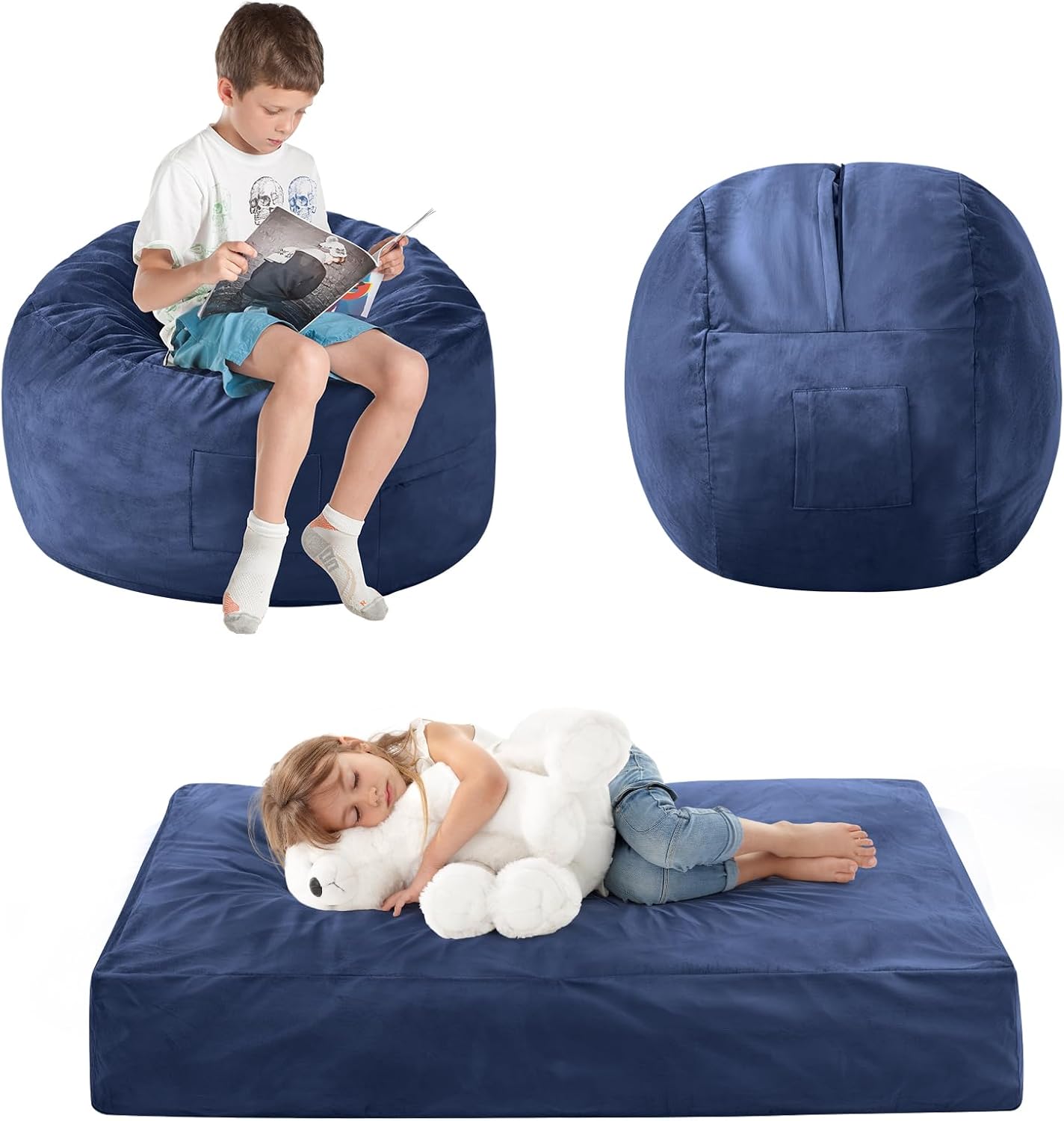 Giant Bean Bag Chair Convertible Bean Bag Bed - Beanbag Chair with ...