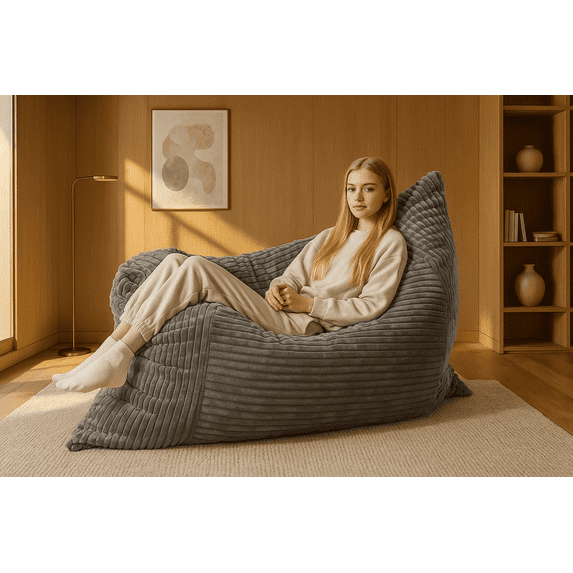 Giant Convertible Bean Bag Chair & Mat with Machine-Washable Cover ...