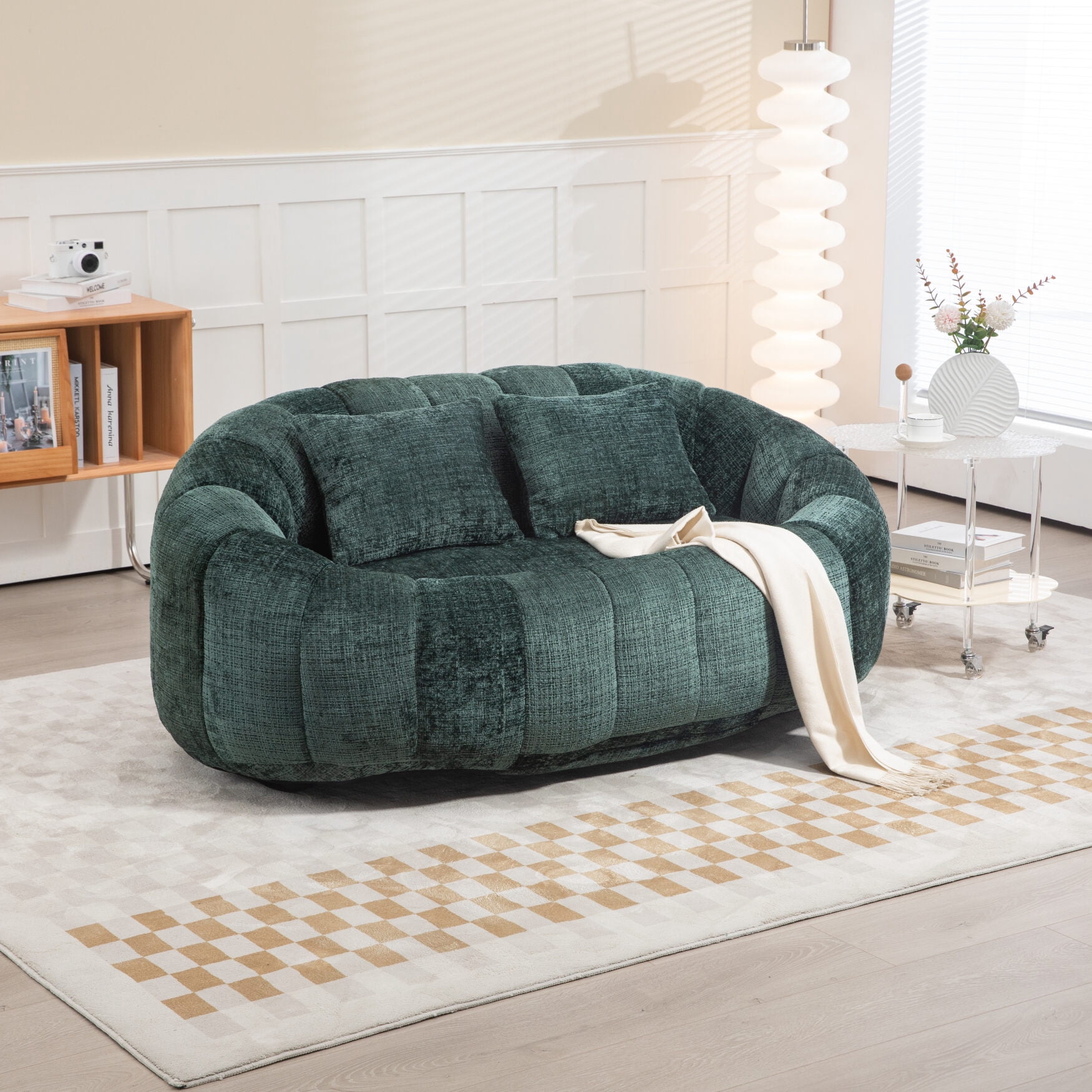 Giant Bean Bag Chair, Faux Fur Bean Bag Couch with Filler Large Living ...