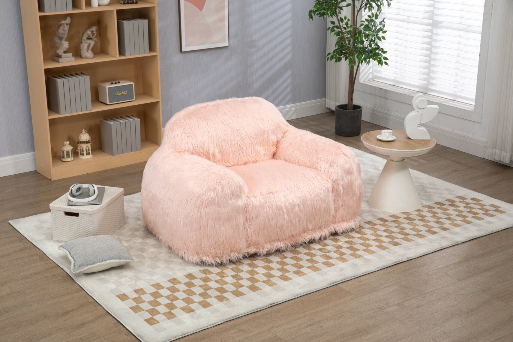 Giant Bean Bag Chair, High Density Foam Filled Sofa Chair Comfy Fluffy ...