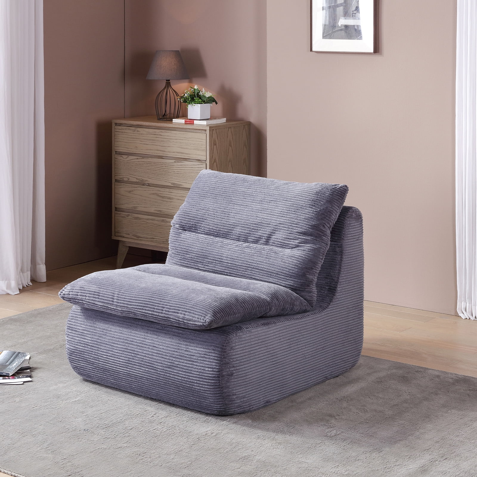 Giant Bean Bag Chair for Adults, Ergonomic Floor Chair, No Assembly ...