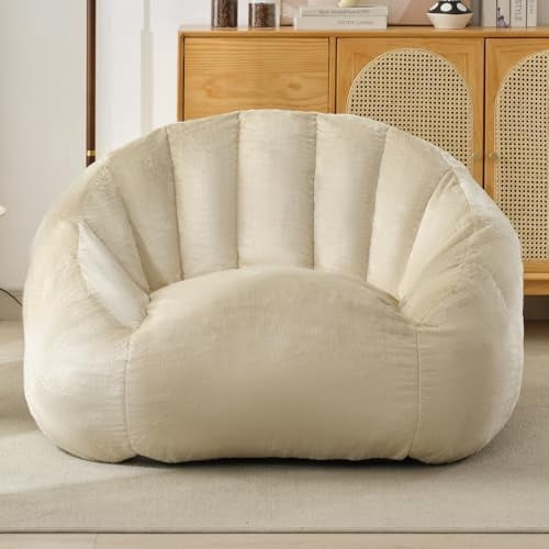 Giant Bean Bag Chairs for Adults, Imitation Rabbit Hair Fabric Lazy ...