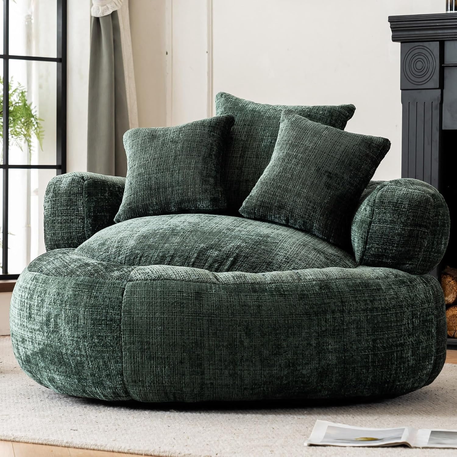 Giant Bean Bag Couch Chairs for Adults, Oversized Lazy Sofa with Memory ...