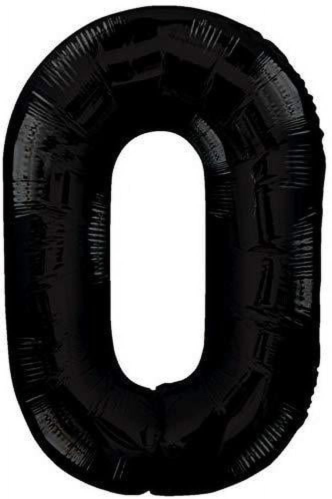 34 inch Kaleidoscope Number 0 - Black Foil Mylar Balloon - Party ...