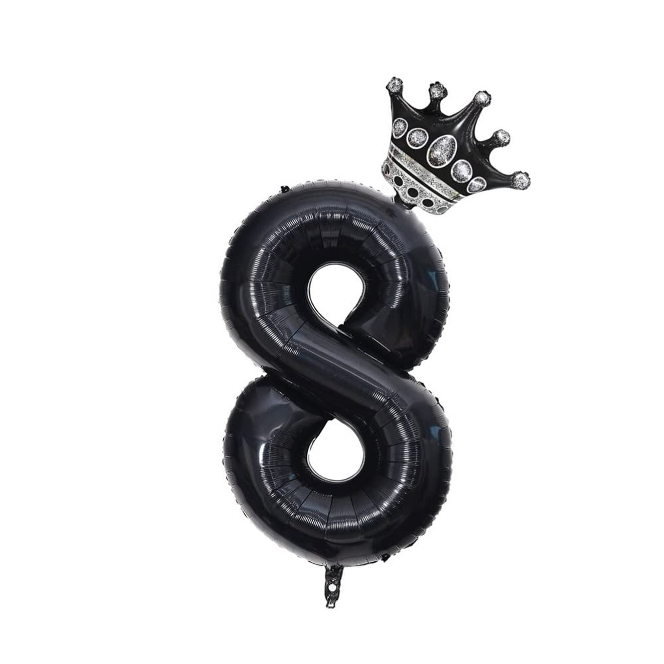 Giant Black Number 8 Balloon - Jumbo Aluminum Film 40" Birthday ...