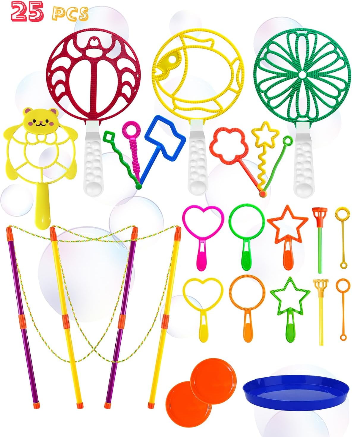 Giant Bubble Wands, Big Bubble Wands Toys Set with Tray Bulk Funny ...