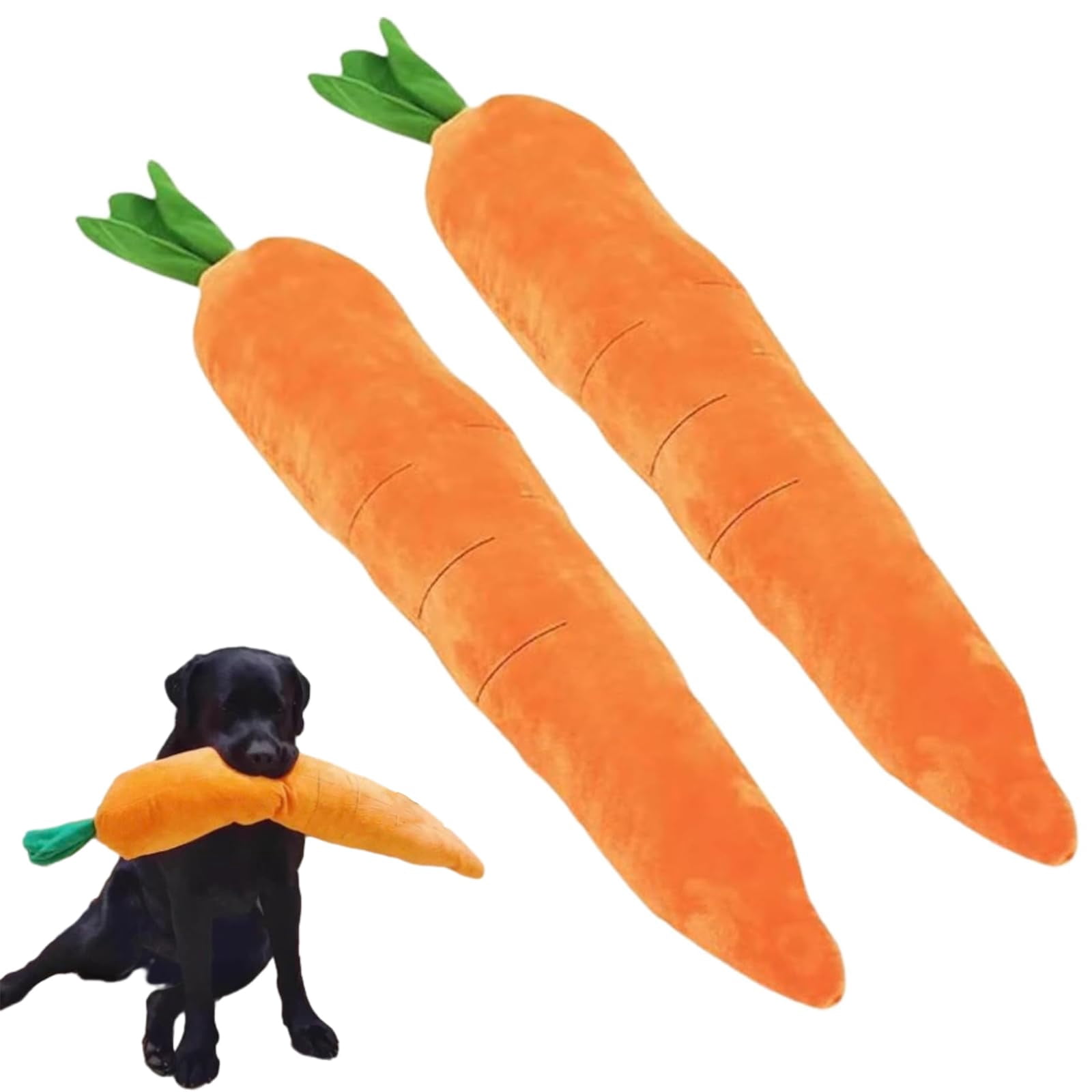 Giant Carrot Dog Toy, Dog Calming Carrot, Sturdy Plush Multi-squeaks ...