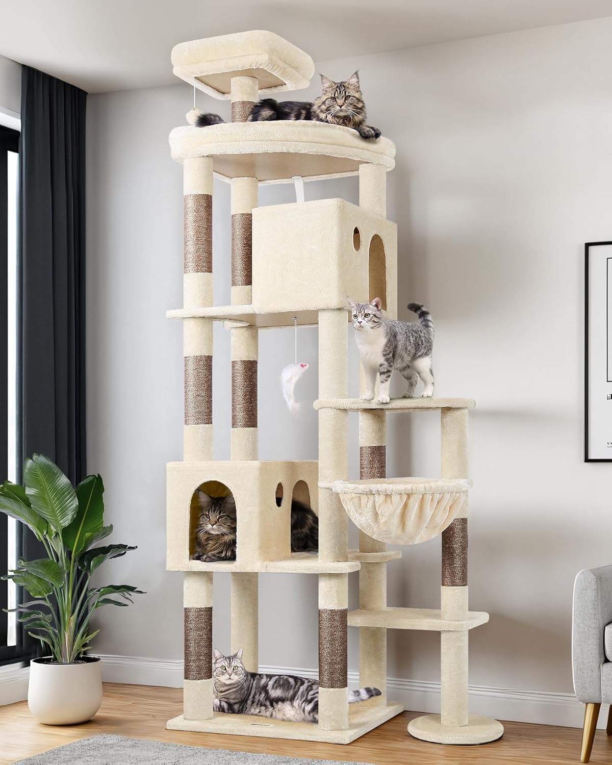 Giant Cat Tree 83 inch Cat Tree for Indoor Cats Large Adult XXL Cat ...