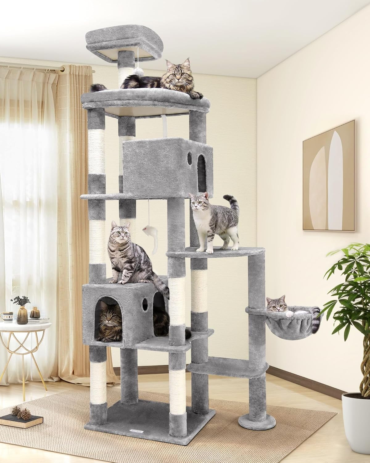 Giant Cat Tree, 83 inch Cat Tree for Indoor Cats Large Adult, XXL Cat ...
