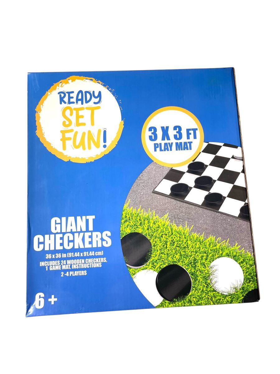 Giant Checkers 24 Checkers and Mat 3x3ft - Walmart.com