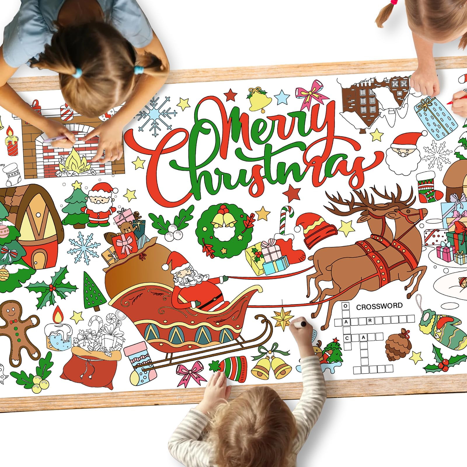 Giant Christmas Coloring Poster for Kids - 31 x 72 Inches Jumbo Xmas ...