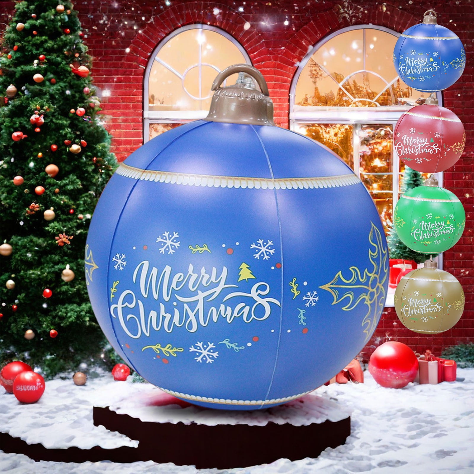 Giant Christmas Inflatable PVC Ball, 24 Inch Merry Christmas Ornaments ...