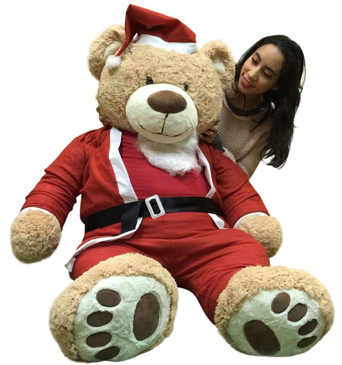 Giant Christmas Teddy Bear 60 Inch Soft, Wears Santa Claus Suit 5 Foot ...
