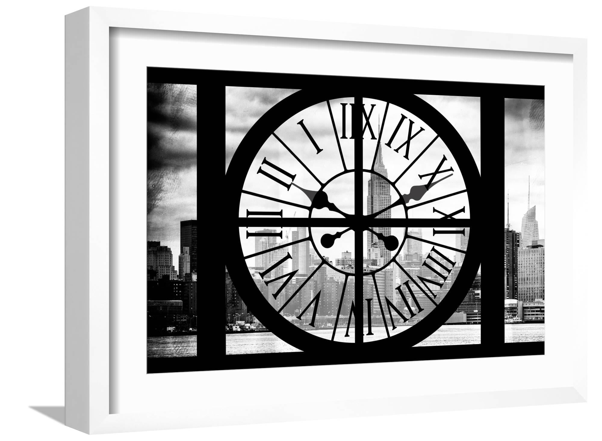 Art.com Giant Clock Window - View of the Hudson River and the Empire State Building II ...
