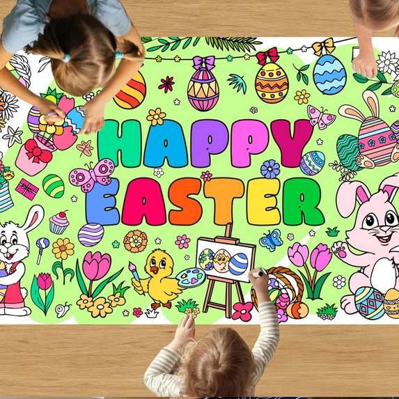 Giant Coloring Poster & Easter Jumbo Coloring Banner - Disposable ...