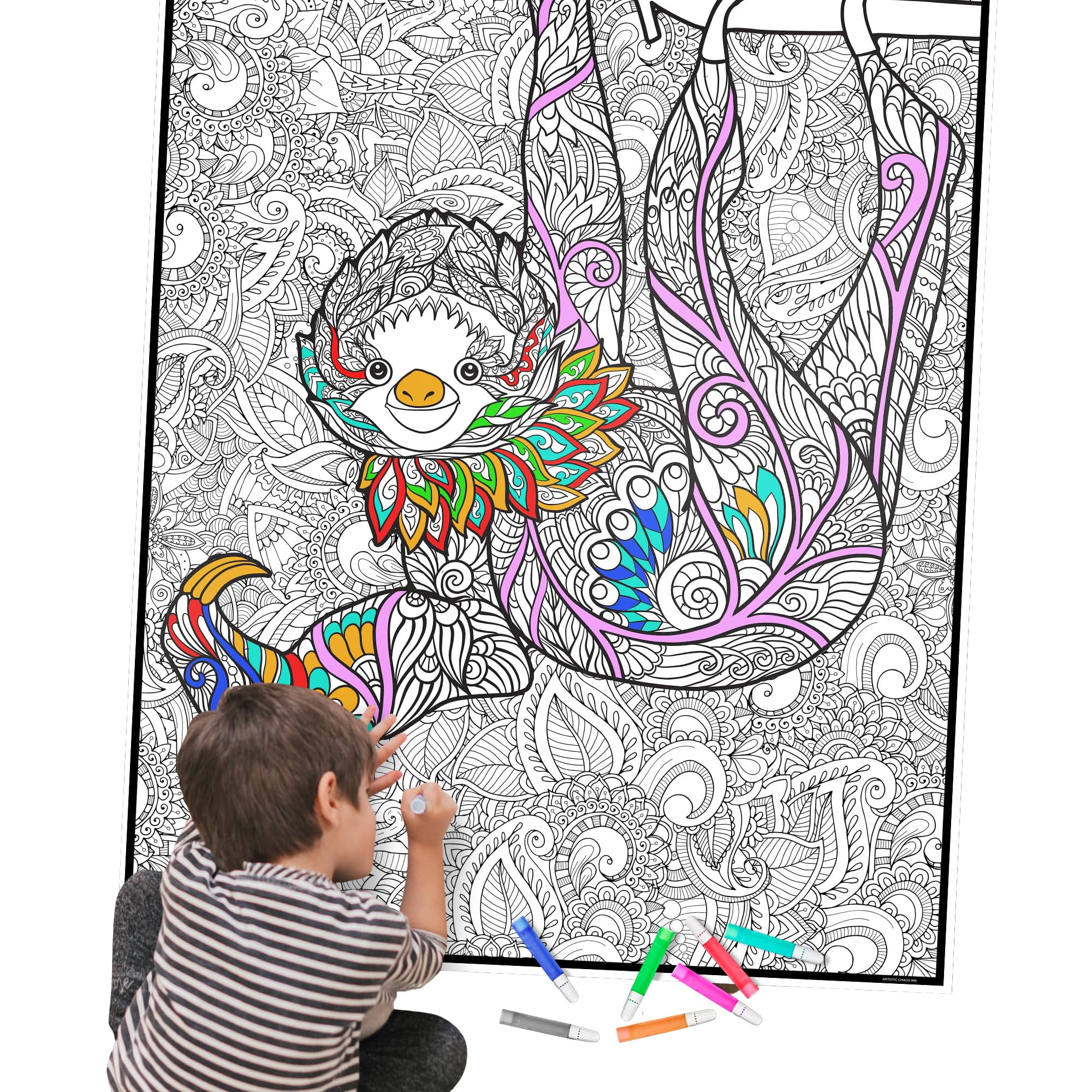 Giant Coloring Poster - Premium Jumbo Coloring Sheets for Kids & Adults ...