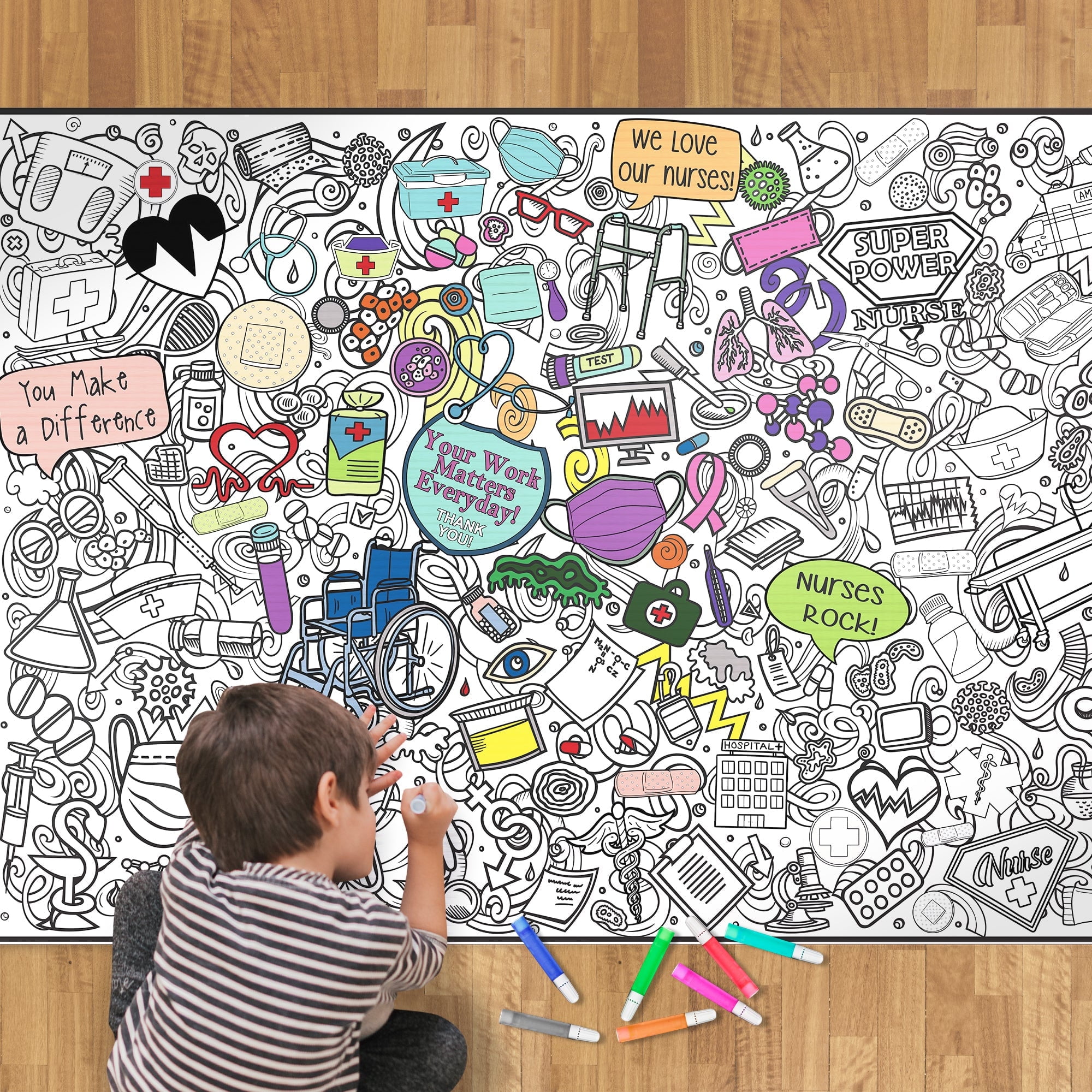 Giant Coloring Poster - Premium Jumbo Coloring Sheets for Kids & Adults ...