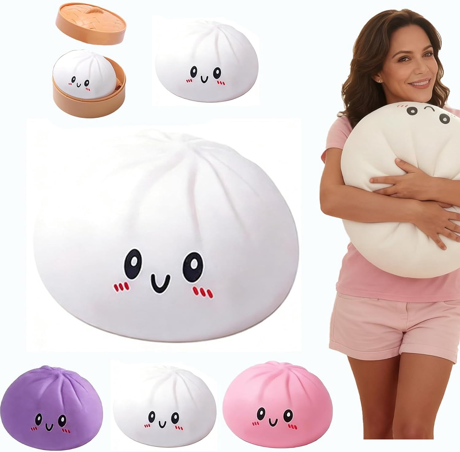 Giant Dumpling Squishies for Adults, Jumbo Squishies Cheese Stress Ball ...