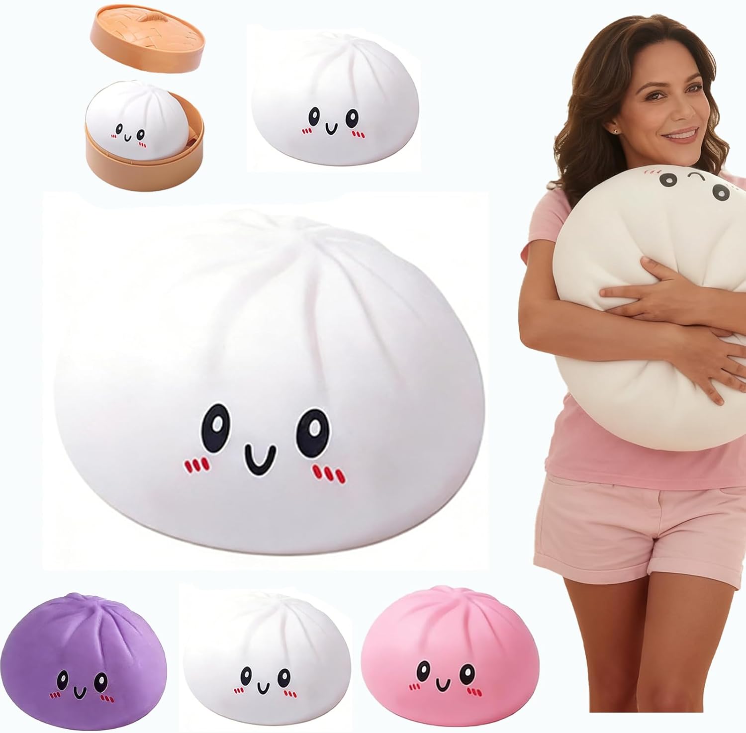 Giant Dumpling Squishy 4 6 10 Inch Jumbo Dumpling Stress Ball Anxiety