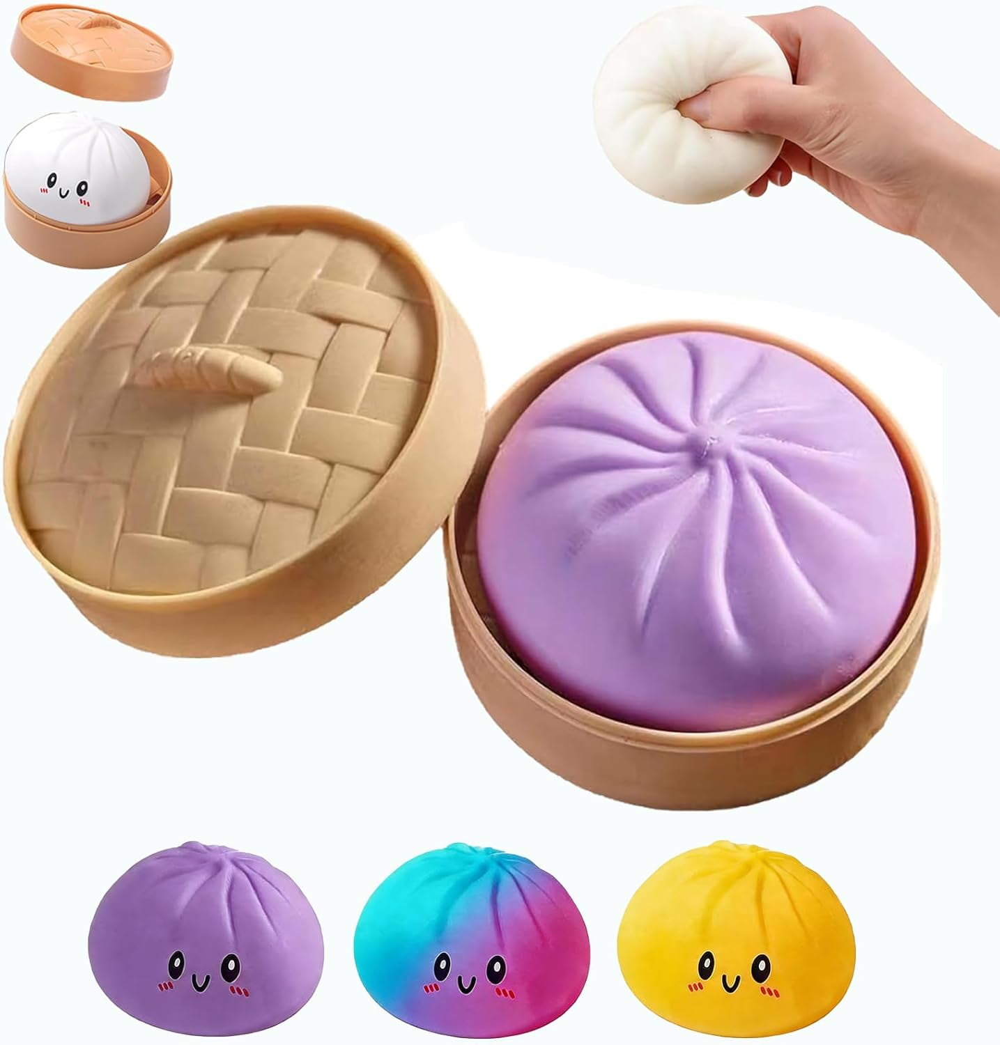 Giant Dumpling Squishy, 4/6/10 Inch Jumbo Dumpling Stress Ball, Soft ...