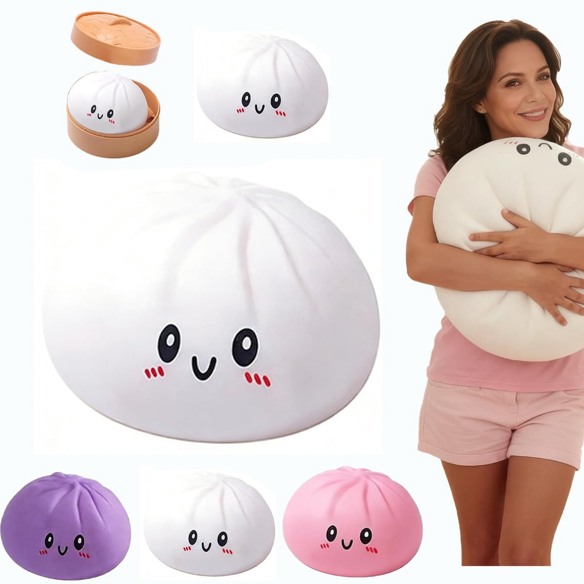 Giant Dumpling Squishy for Adults, 4/6/10 Inch Jumbo Dumpling Stress ...