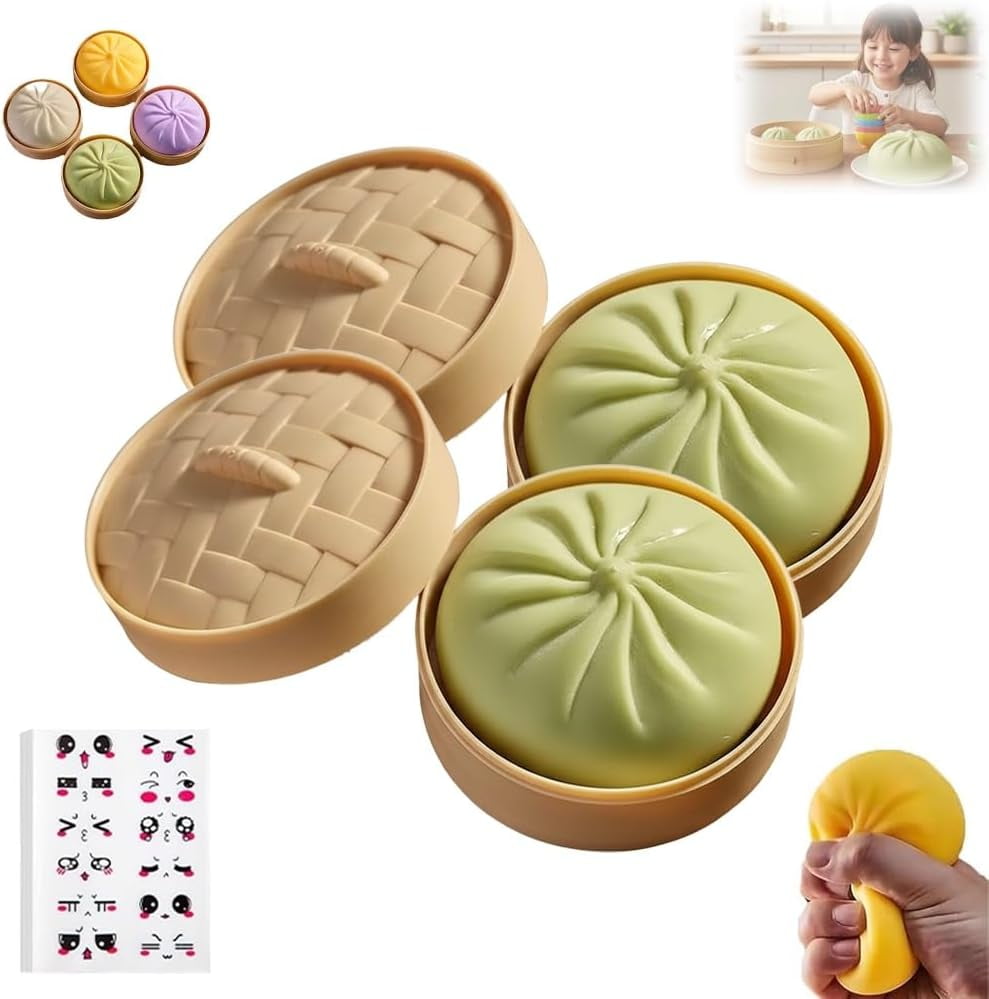Giant Dumpling Squishy, Jumbo Dumpling Squishy with Steamer Box, Jumbo ...