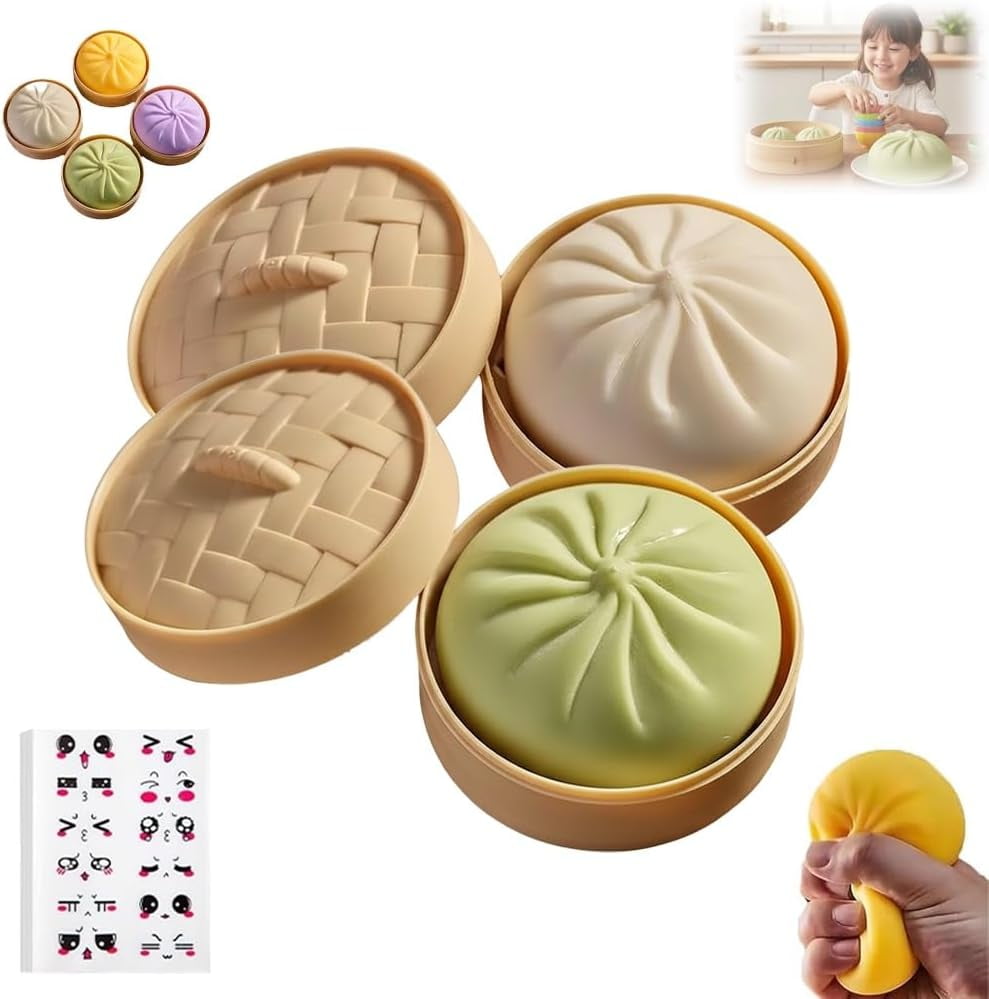 Giant Dumpling Squishy, Jumbo Dumpling Squishy with Steamer Box, Jumbo ...