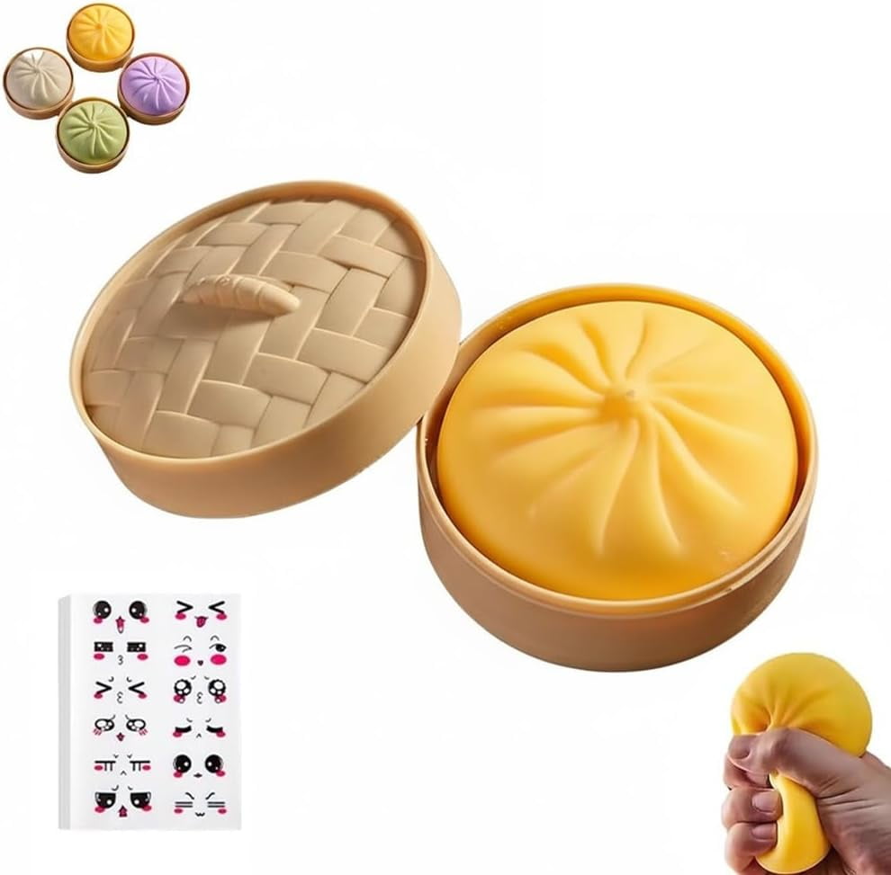 Giant Dumpling Squishy, Jumbo Dumpling Squishy with Steamer Box, Jumbo ...