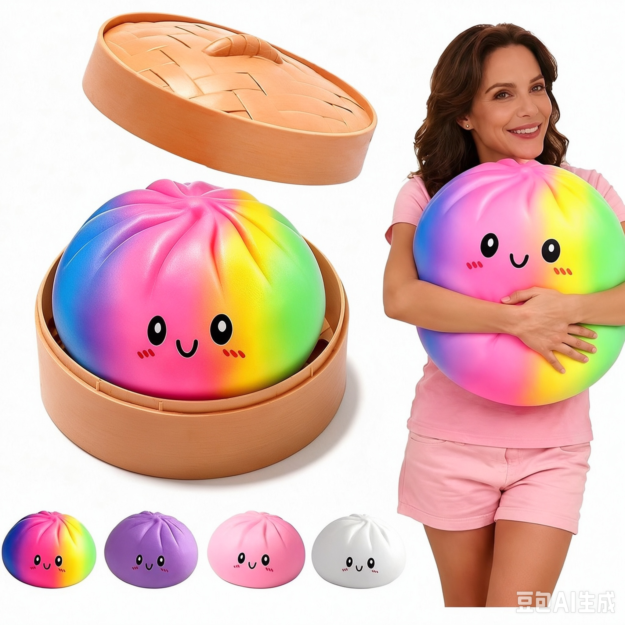 Giant Dumpling Squishy Toys, 4/6/10 Inch Jumbo Dumpling Stress Ball ...