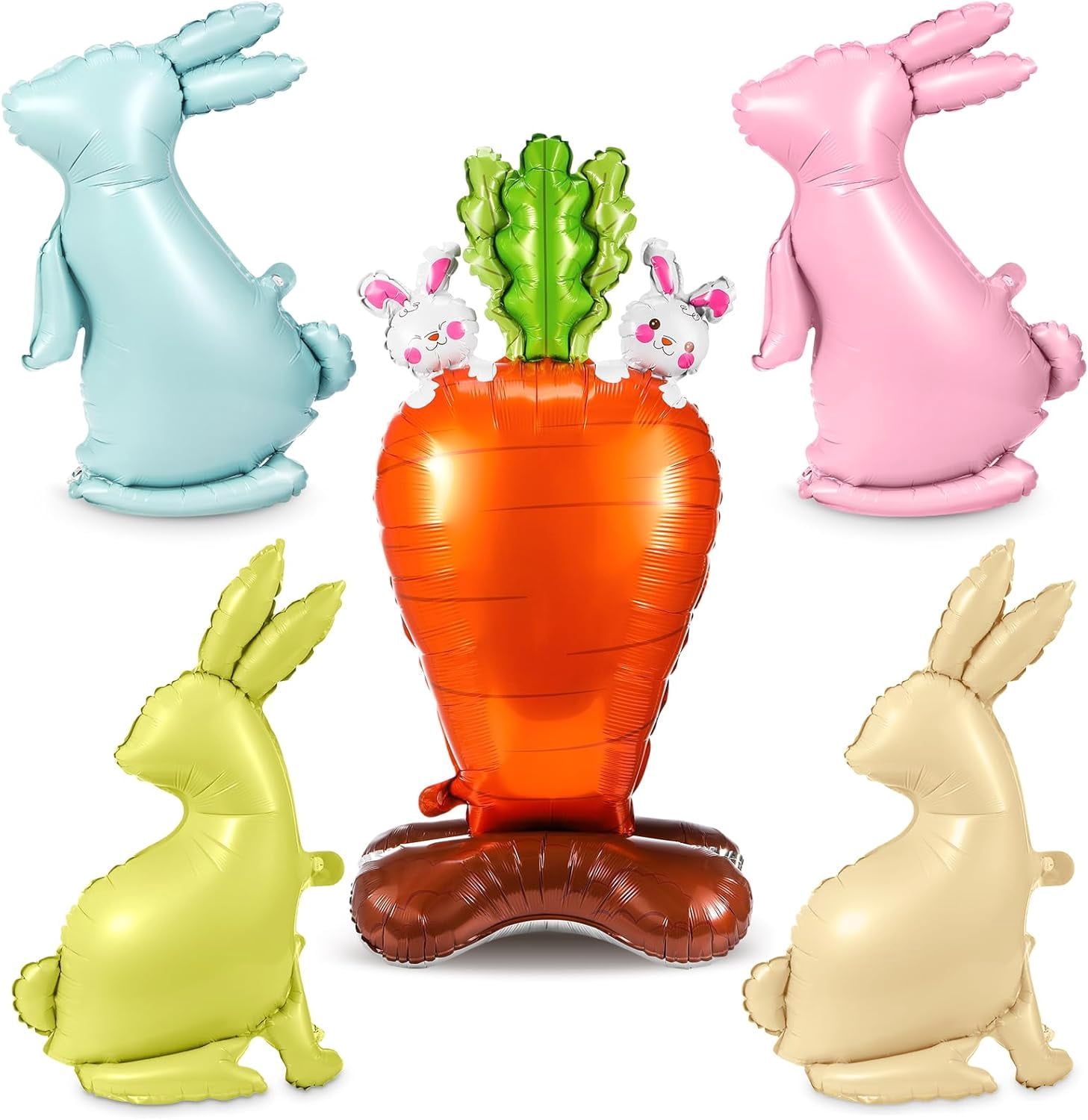 Giant Easter Balloon Easter Bunny Decoration Inflatable Foil Balloon Standing Jumbo Life Size ...