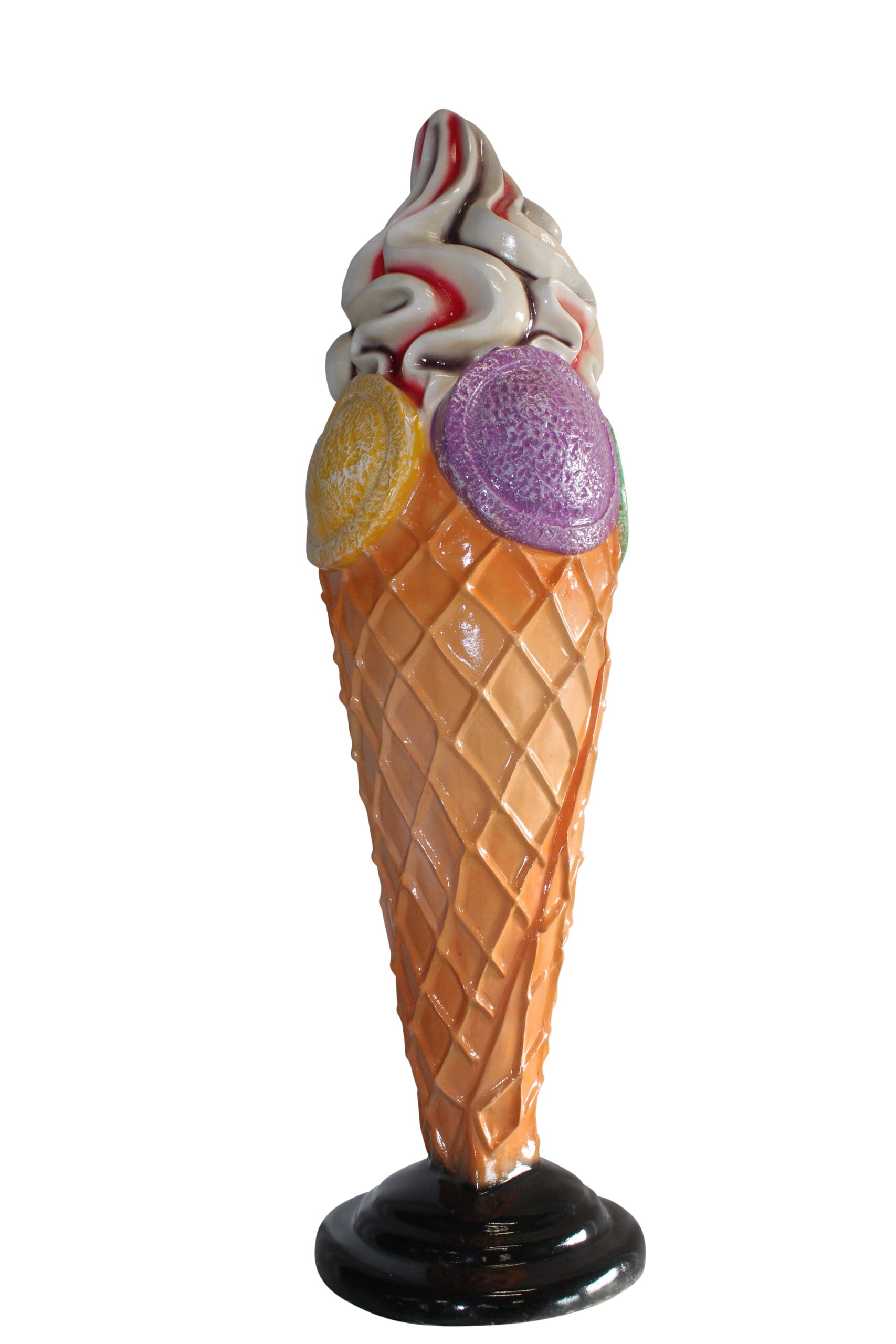 Giant Fiberglass Ice Cream Cone Statue, Sweet Delight 19" x 19" x 62"H ...