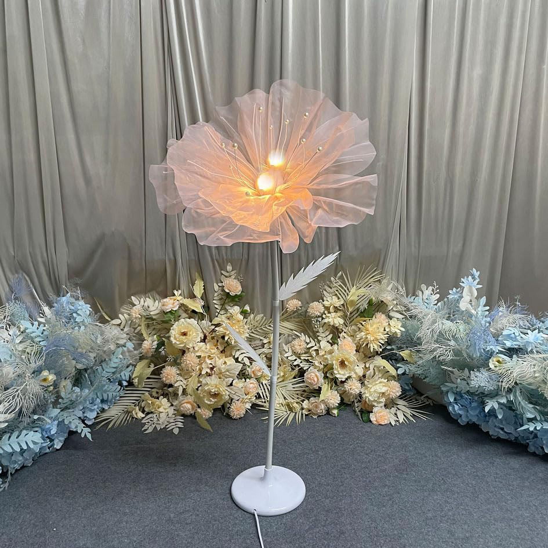 Giant Flowers Decoration, 5.25 ft Large Gauze Floral with LED Lamp ...