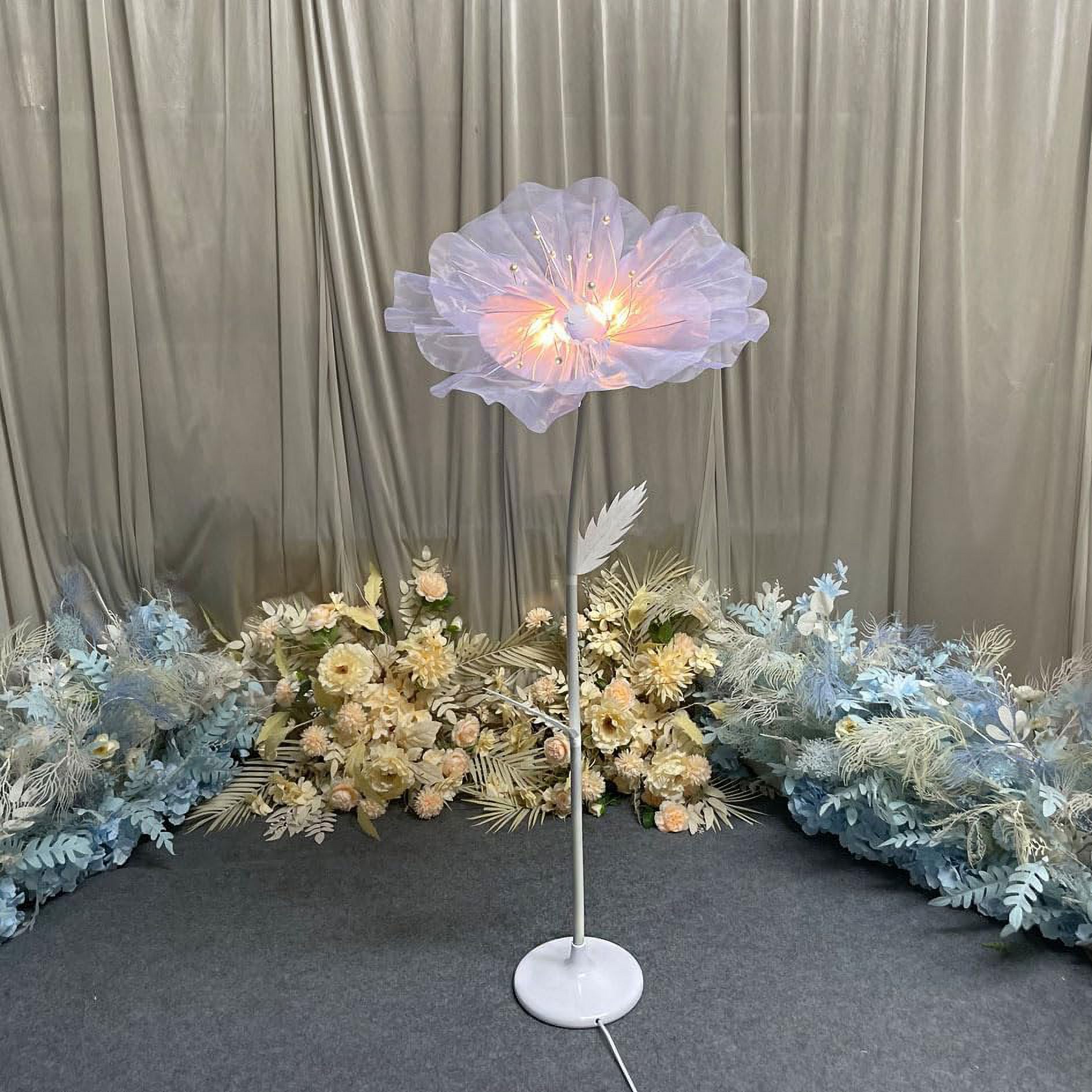 Giant Flowers Decoration, 5.25 ft Large Gauze Floral with LED Lamp ...