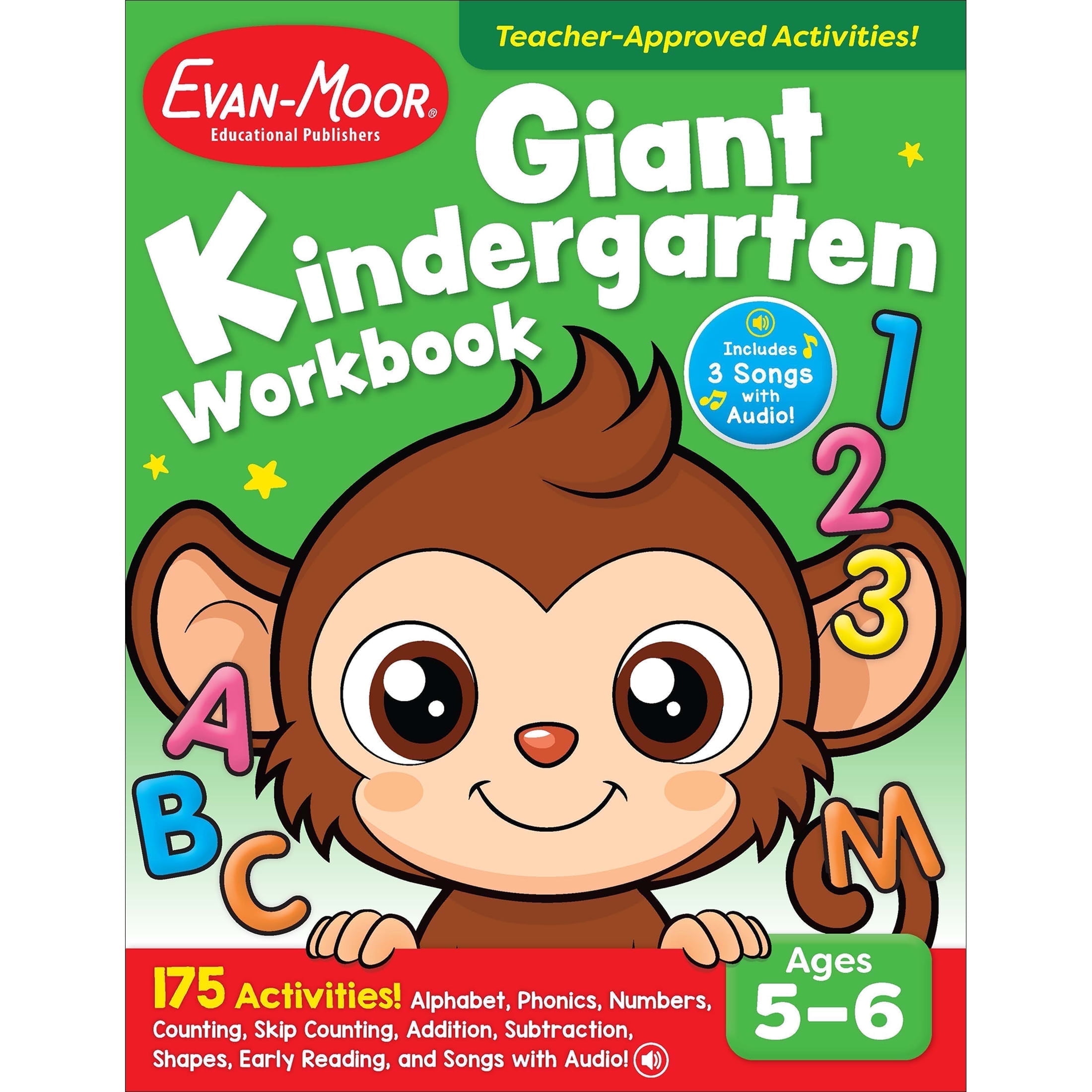 Evan-Moor Giant Kindergarten Workbook, 175 Activities Ages 5-6, Letters ...