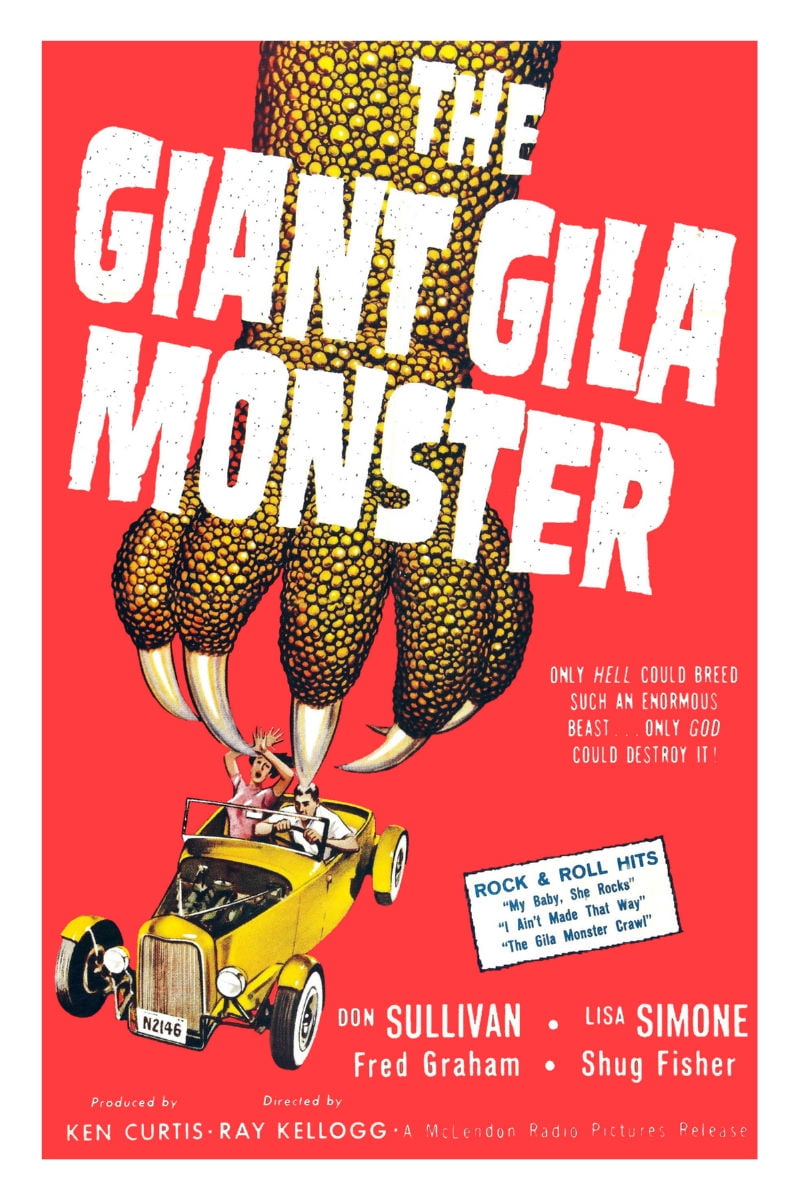 Giant Gila Monster The Movie Poster Metal Sign 8inx 12in Metal Print ...