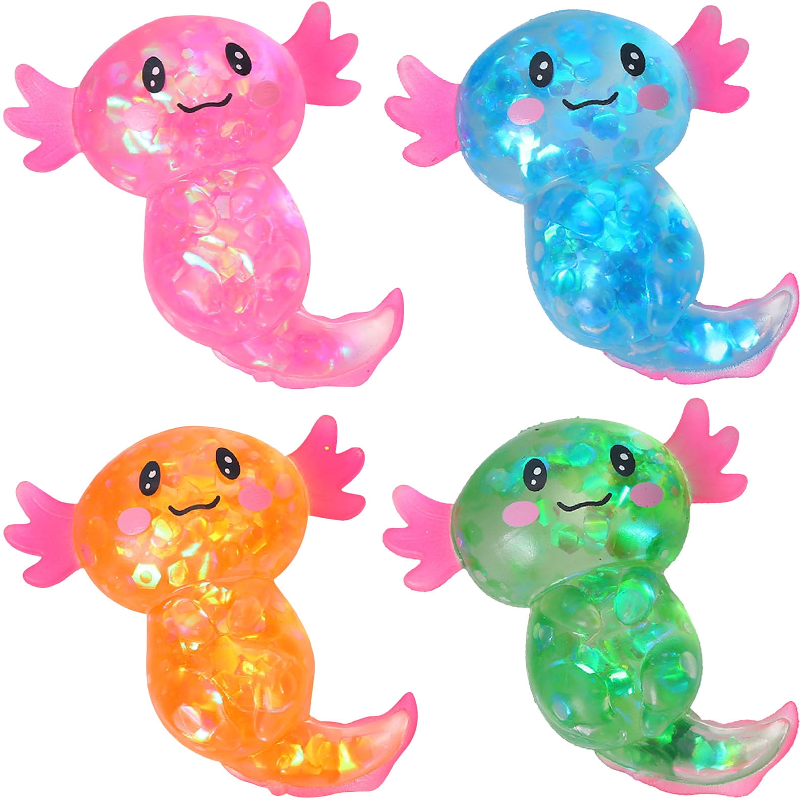 Giant Glitter Axolotl Squishy - 3.7 inch Axolotl Squishy Sugar Stress ...