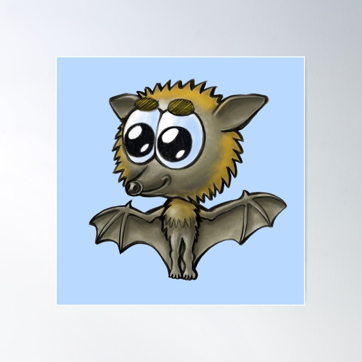 Giant Golden Crowned Flying Fox (Animal Alphabet) Poster Wall Art ...