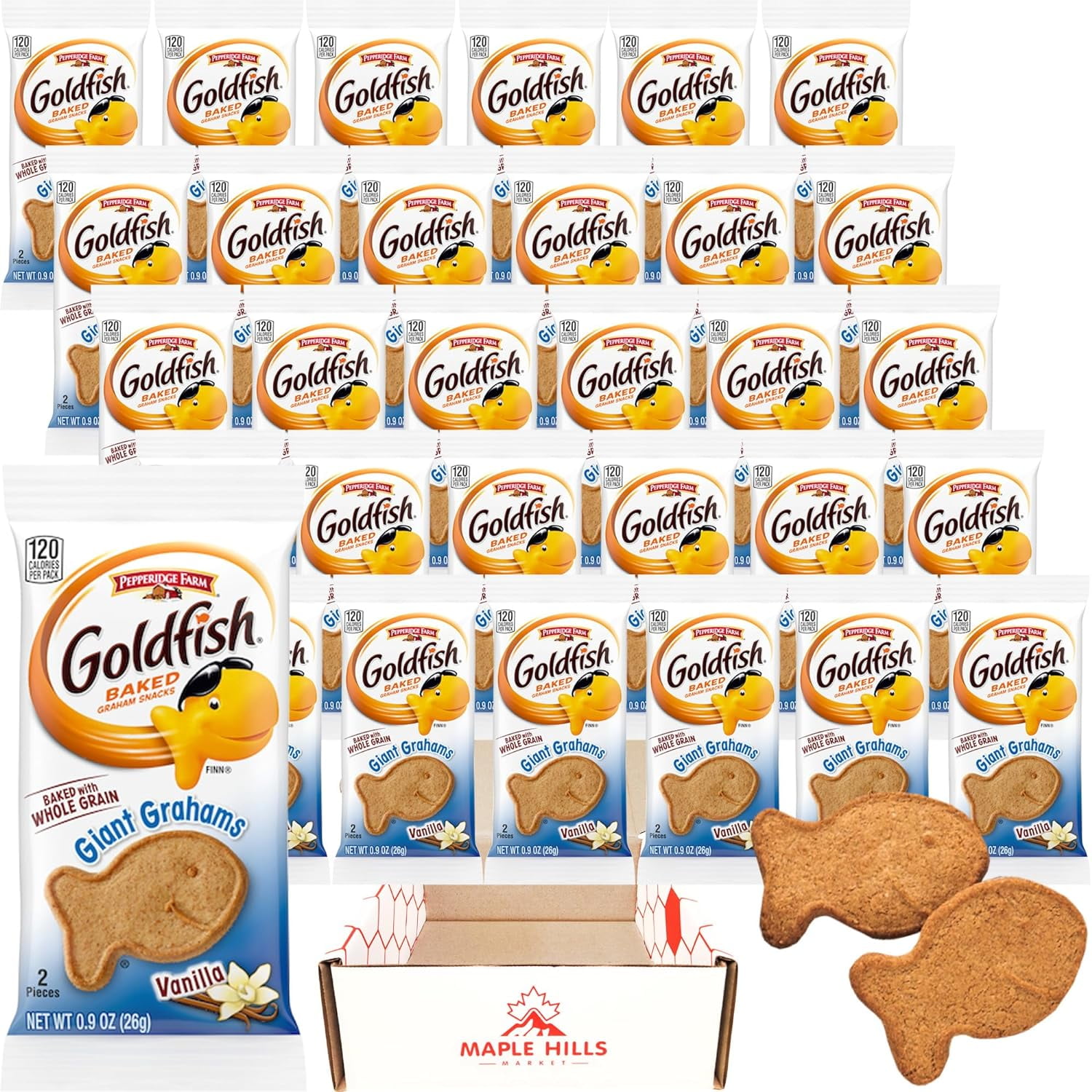 Giant Grahams Vanilla Flavor 60 Bulk Pack - 30 Individually Sealed ...