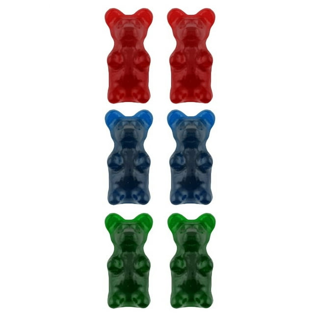 Giant Jumbo Gummy Bear Candy - Big Bear Six Pack Variety: Cherry, Blue ...