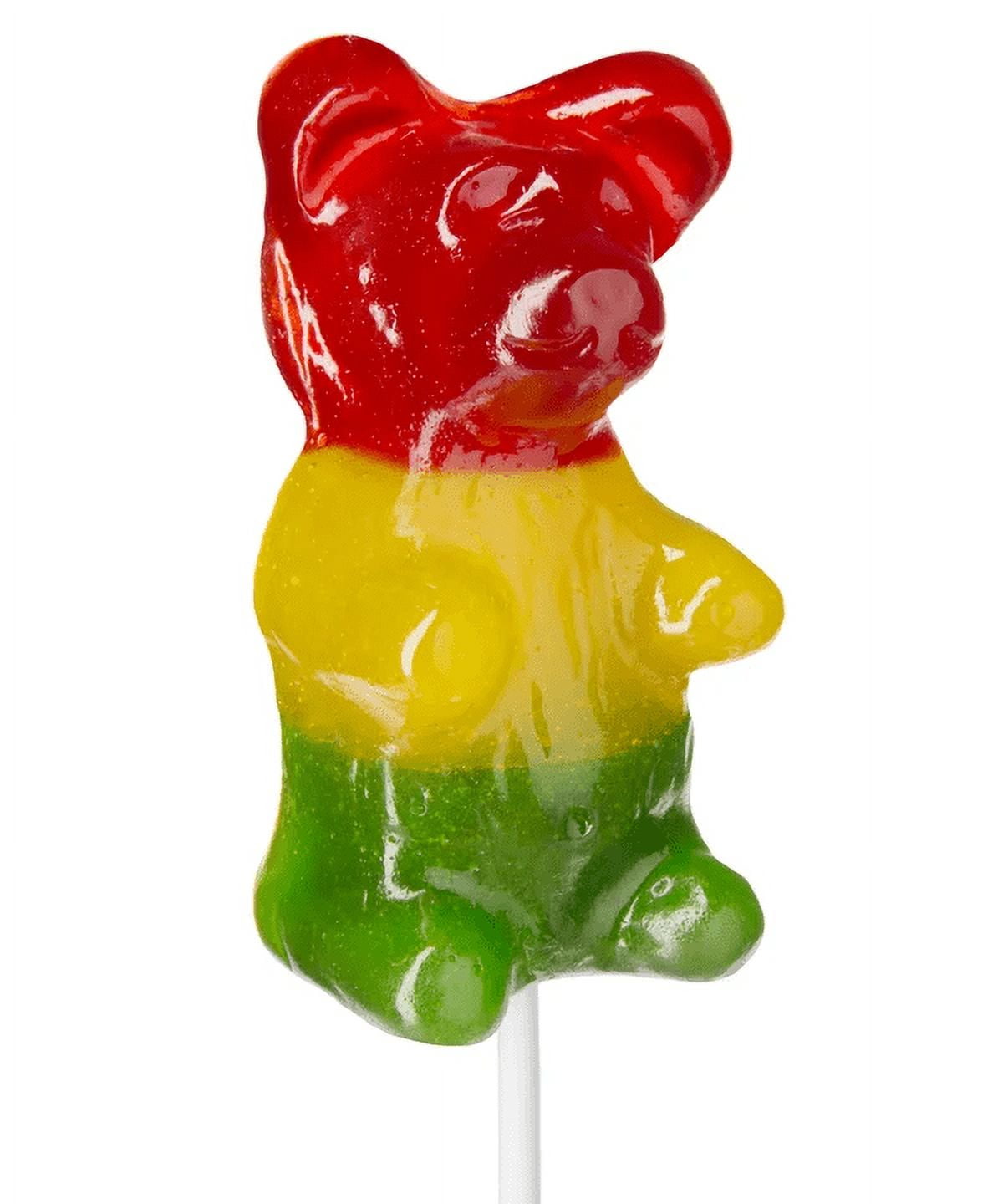 Giant Gummy Bear ... on a Stick - 3-Tone (Raspberry, Orange, Cherry ...
